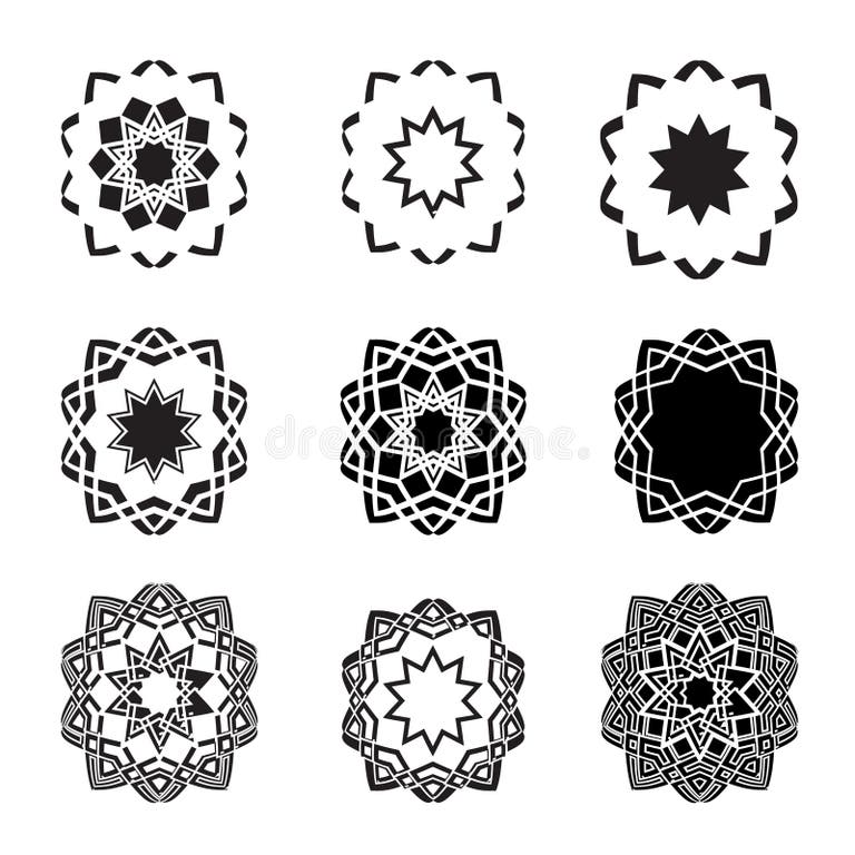 Distorted Abstract Star Icon Set and Logos Stock Vector - Illustration ...