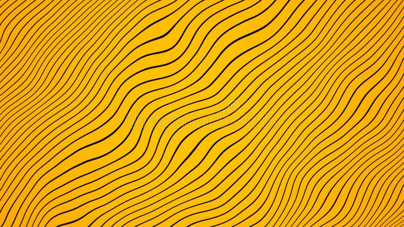 Distorted Animation of Black Threads on an Yellow Background. Stock ...