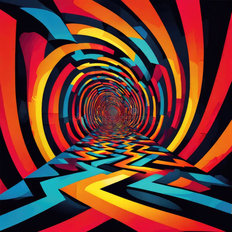 Distorted Background. Optical Illusion Bright Colorful Texture Stock ...