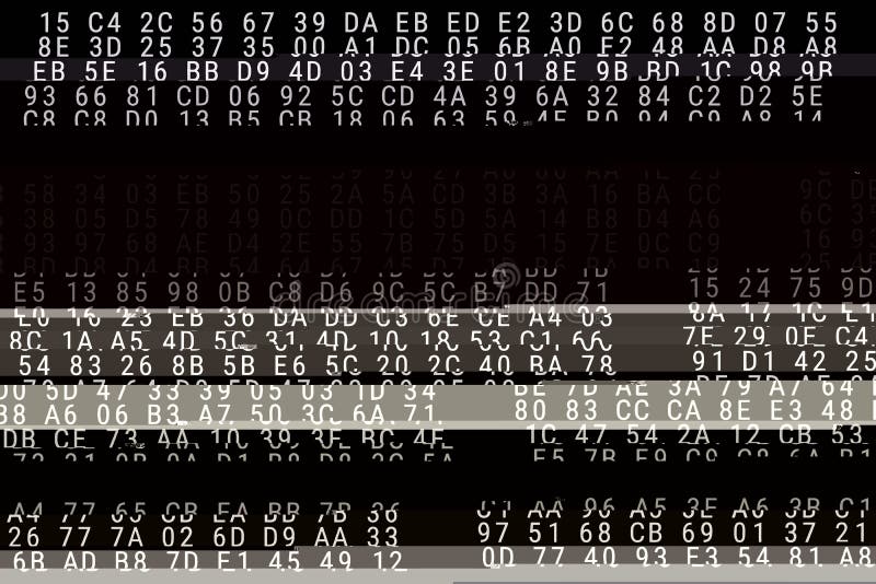 Glitch Hex Code. Bad Signal. Distorted Source Code. Vector Illustration ...