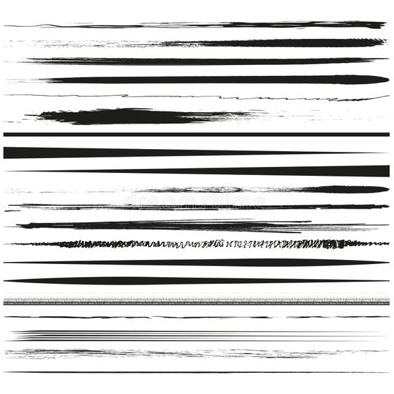 Distorted Black Lines. Irregular Stripe Pattern. Vector Sketch Shape ...