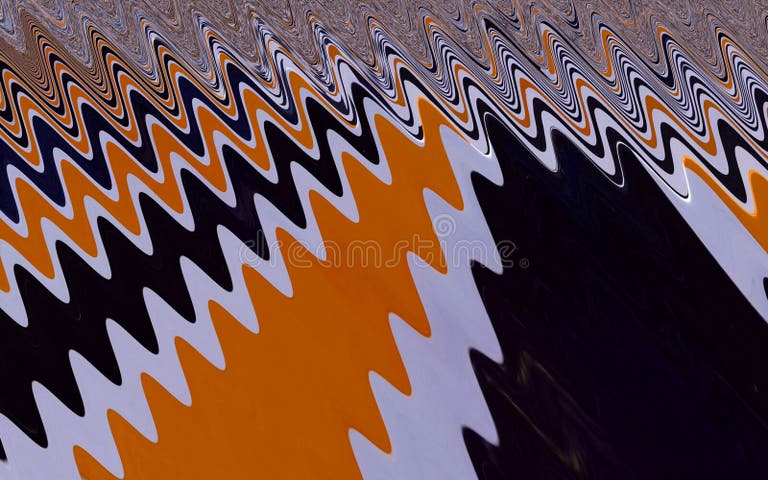 Distorted Black White and Orange Gold Repeating Striped Patterns Wavy ...