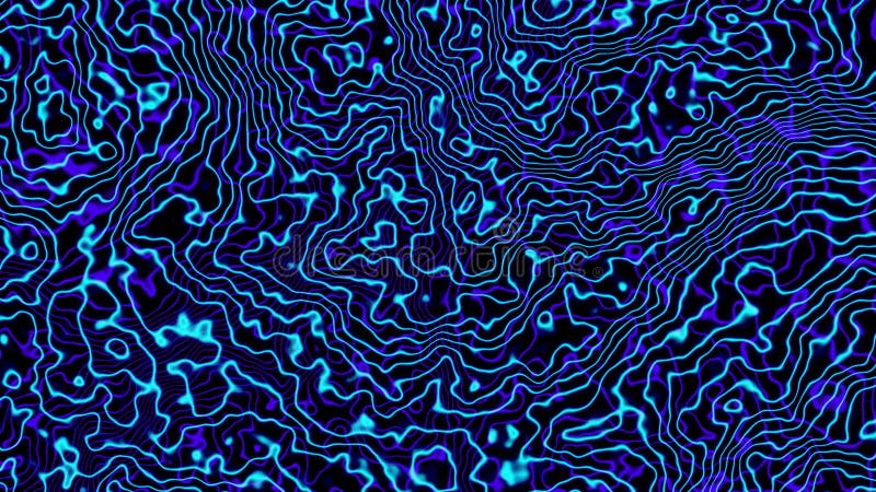 Distorted Blue Lines Abstract Background on Dark Blue Background. 4k ...