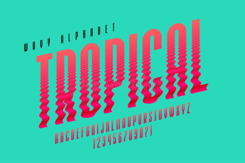 Distorted Bright Light Characters, Retro-futuristic Original Type ...