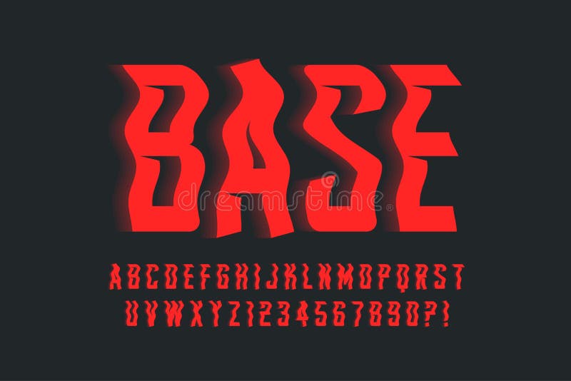 Distorted Characters Design, Wavy Distorted Original Type. Stock Vector ...