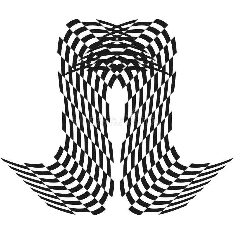 Distorted Checkered Pattern. Abstract Geometric Forms. Optical Illusion Graphic. Vector Surreal ...