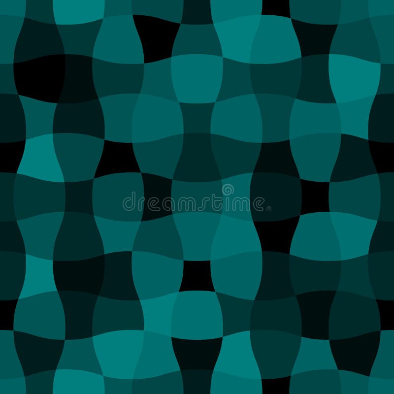 Distorted Checkered Pattern in Dark Green Halftones. Vector Seamless ...