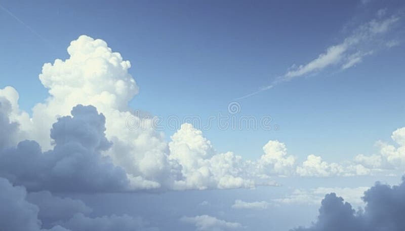 Distorted Clouds Float in a Faded Blue Sky with Wispy White Tendrils ...