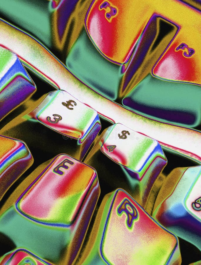 Distorted Computer Keyboard Stock Photo - Image of color, distorted ...