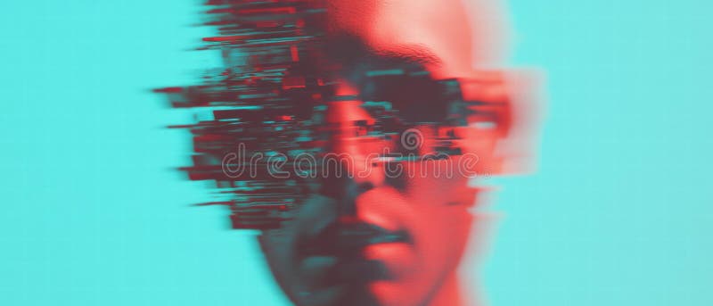 Distorted 3D Render Showcasing Glitch Effect on Digital Model in ...
