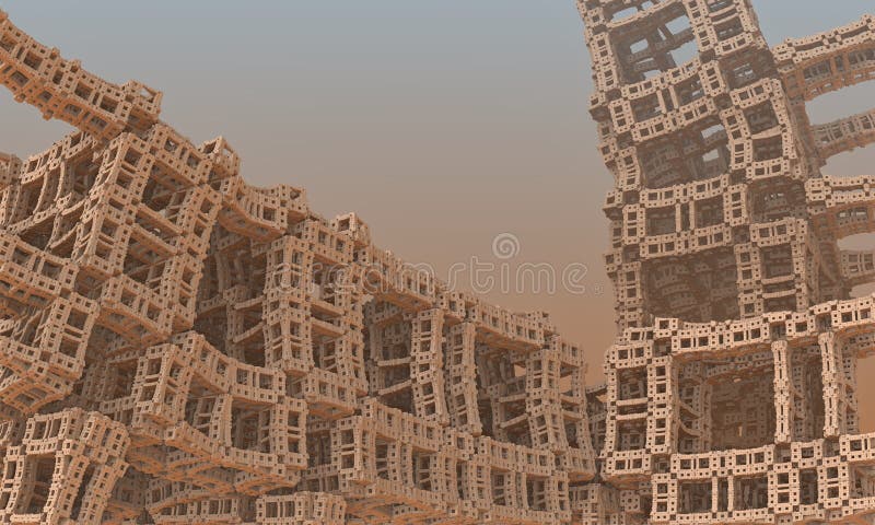 Distorted 3d Structure or Frame of Epic Building with Multiple Openings ...
