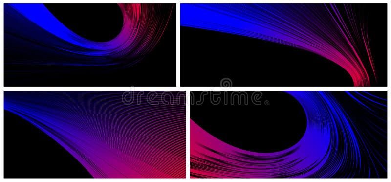 Distorted and Deformed Lines Vector Abstract Background, Curvature of ...