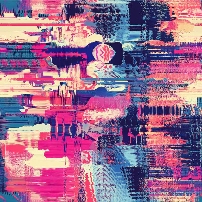 Distorted Abstract Digital Art with Vibrant Tones Stock Image - Image ...