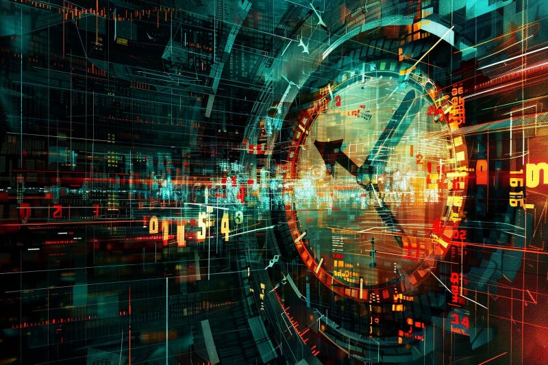 A Distorted Digital Clock Face Illustrating the Distorted Perception of ...