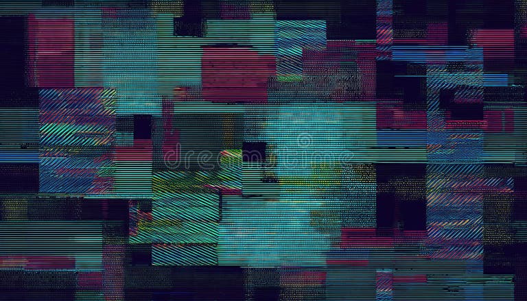 Distorted Display System Breakdown Illuminated by a Glitch Pattern ...