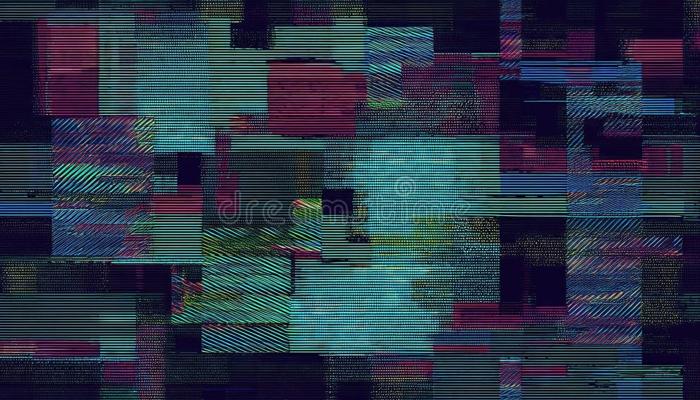 Distorted Display System Breakdown Illuminated by a Glitch Pattern ...