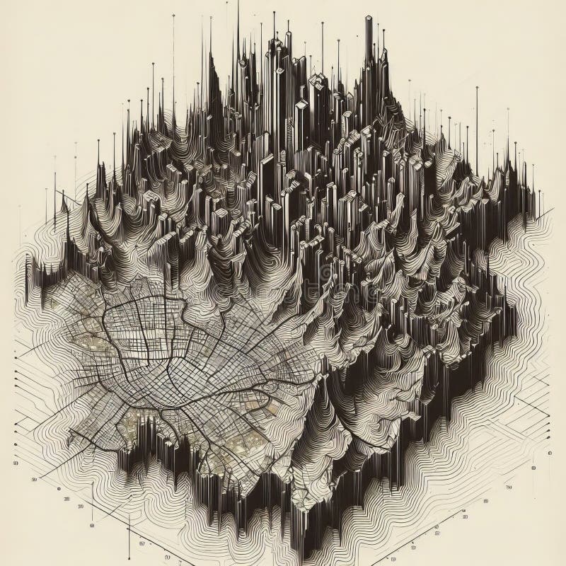 A Distorted District Map with Jagged Unnatural Boundaries Stock ...