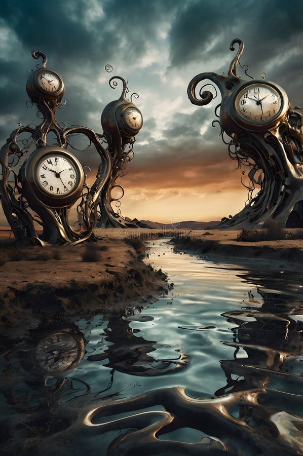 A Distorted, Dreamlike Landscape with Surreal, Distorted Elements Such ...