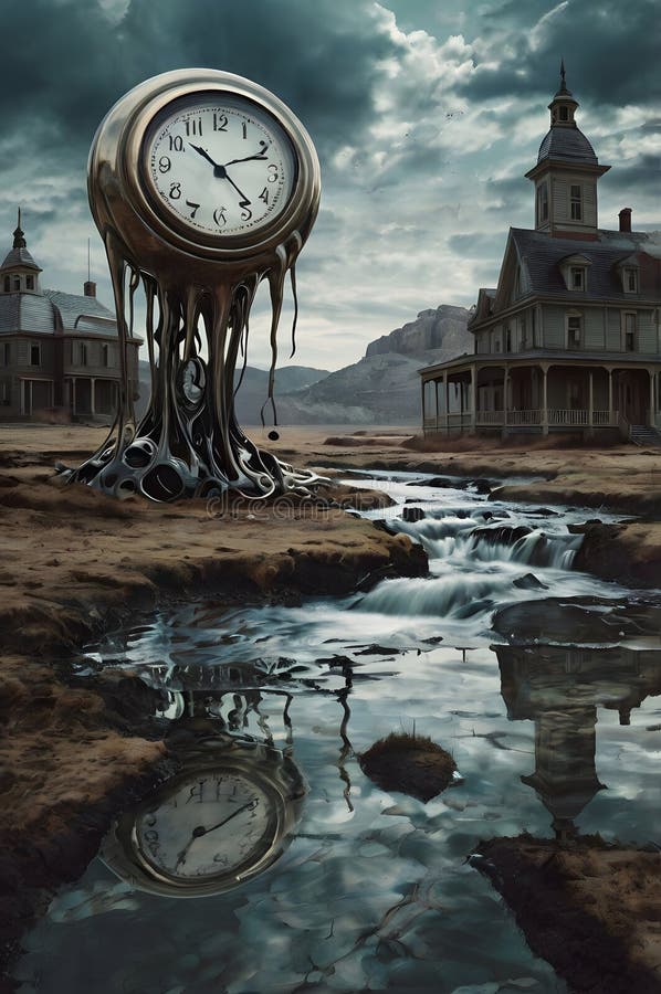 A Distorted, Dreamlike Landscape with Surreal, Distorted Elements Such ...