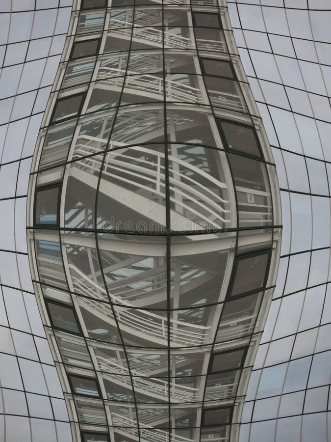 Distorted Glass Window on Building Stock Photo - Image of exterior ...