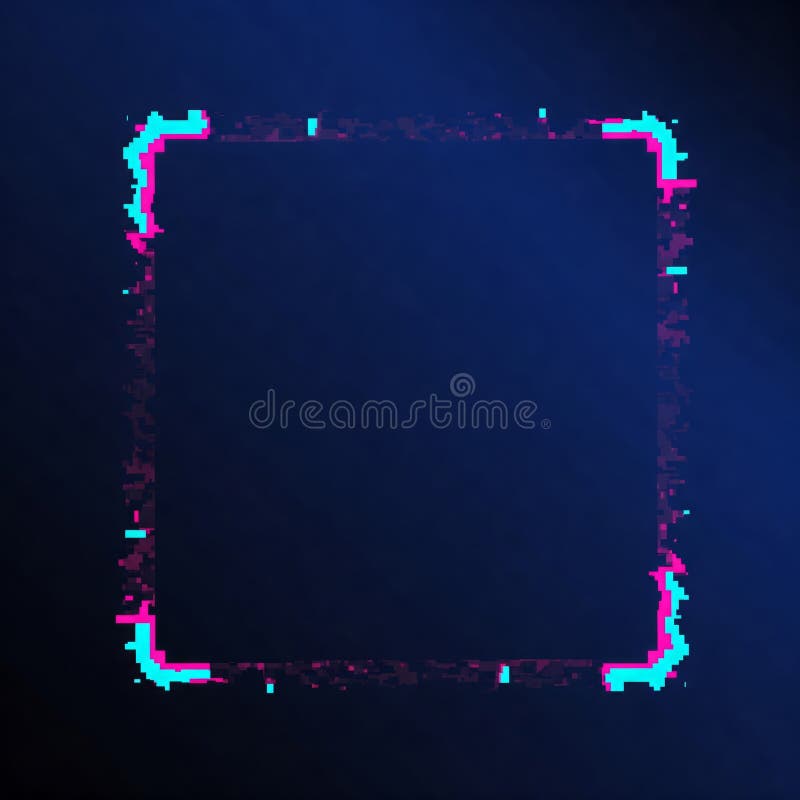 Digital Static Glitch Frame Stock Illustration - Illustration of pixel ...