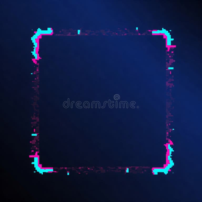 Digital Static Glitch Frame Stock Illustration - Illustration of pixel ...