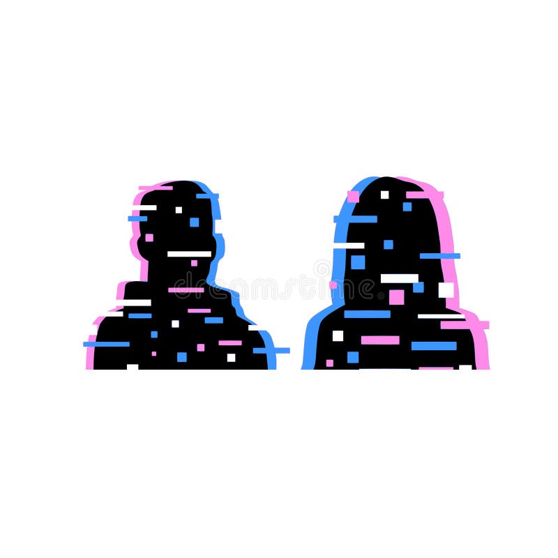 Distorted Glitch Avatar. stock vector. Illustration of cyber - 288993871