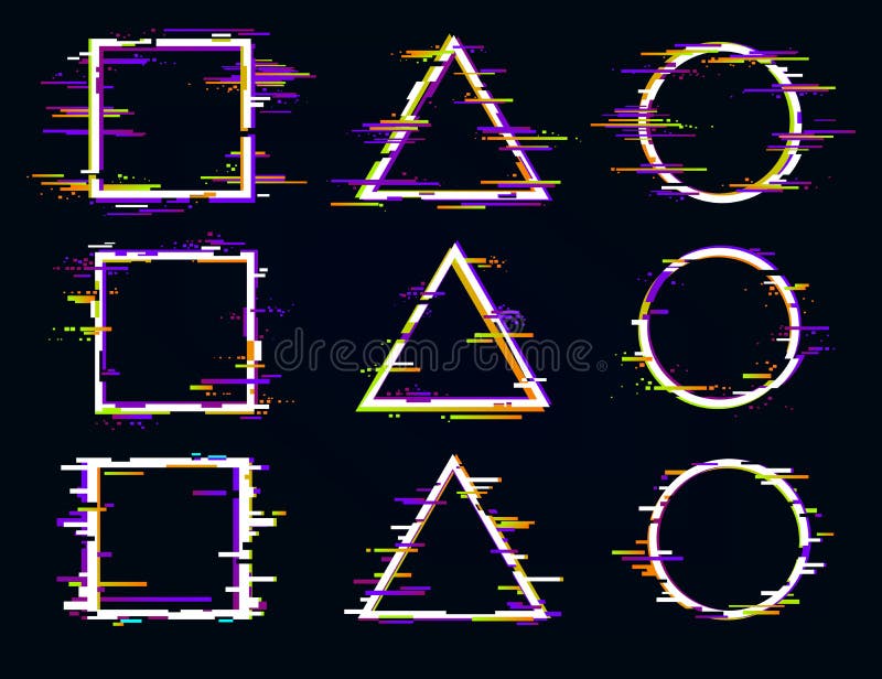Glitch frame vector stock vector. Illustration of concept - 211364126