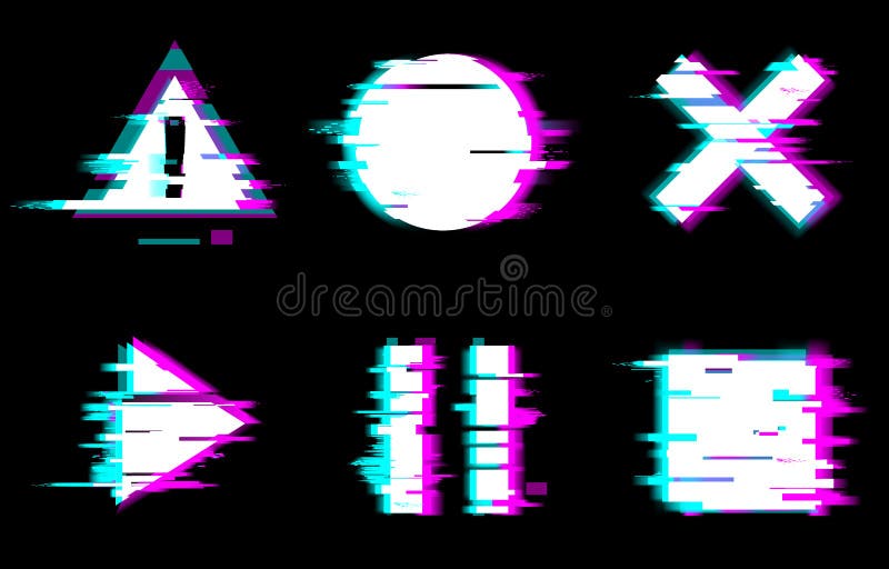 Distorted Glitch Style Warning and Error Symbol - Exclamation Point in ...