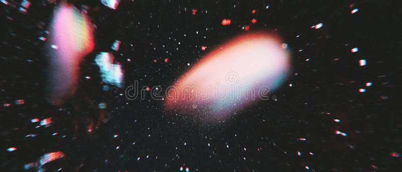 Distorted Glitching Spark Effects Create Dynamic Focal Point on a Black ...