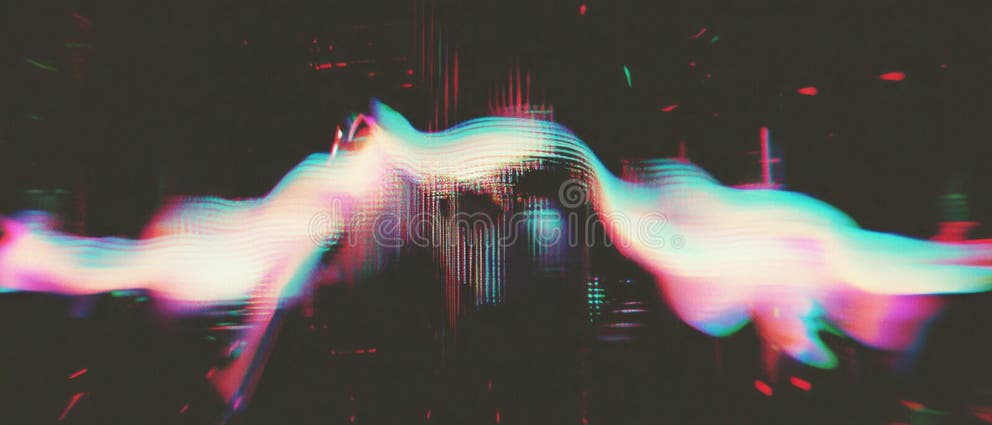 Distorted Glitching Spark Effects Create a Striking Visual on a Dark ...