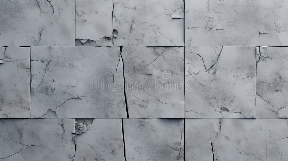 Distorted Gray Square Tiles with Cracks - Abstract Concrete Texture ...