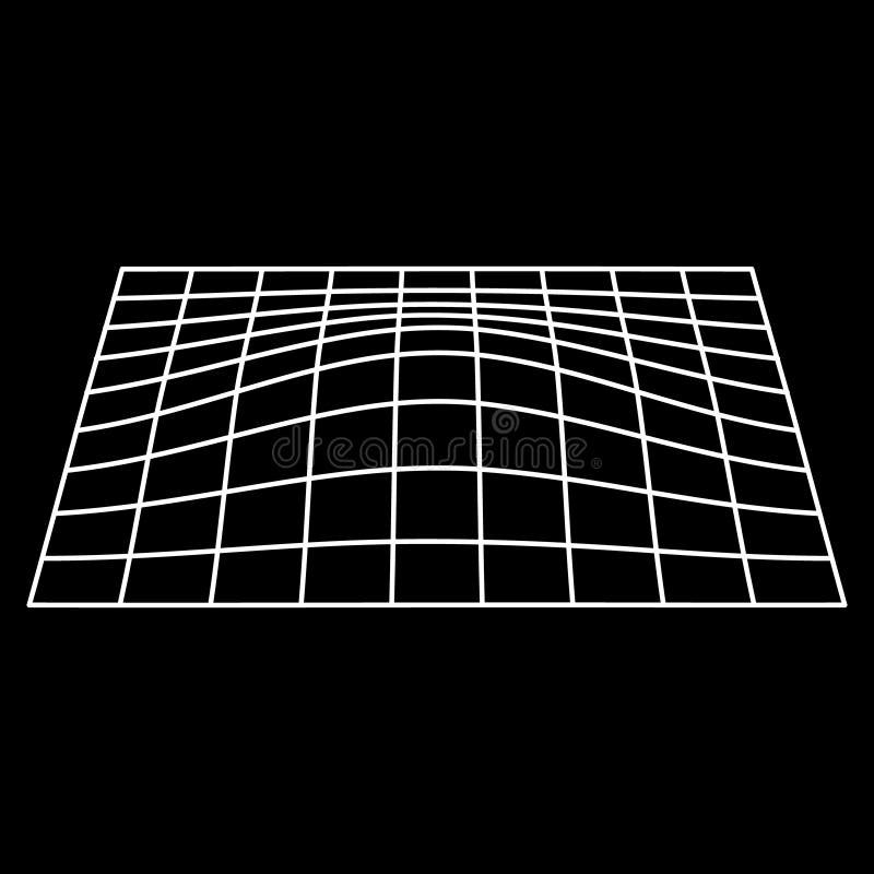 Distorted Grid Futuristic Wireframe Pattern. Mesh with Convex ...