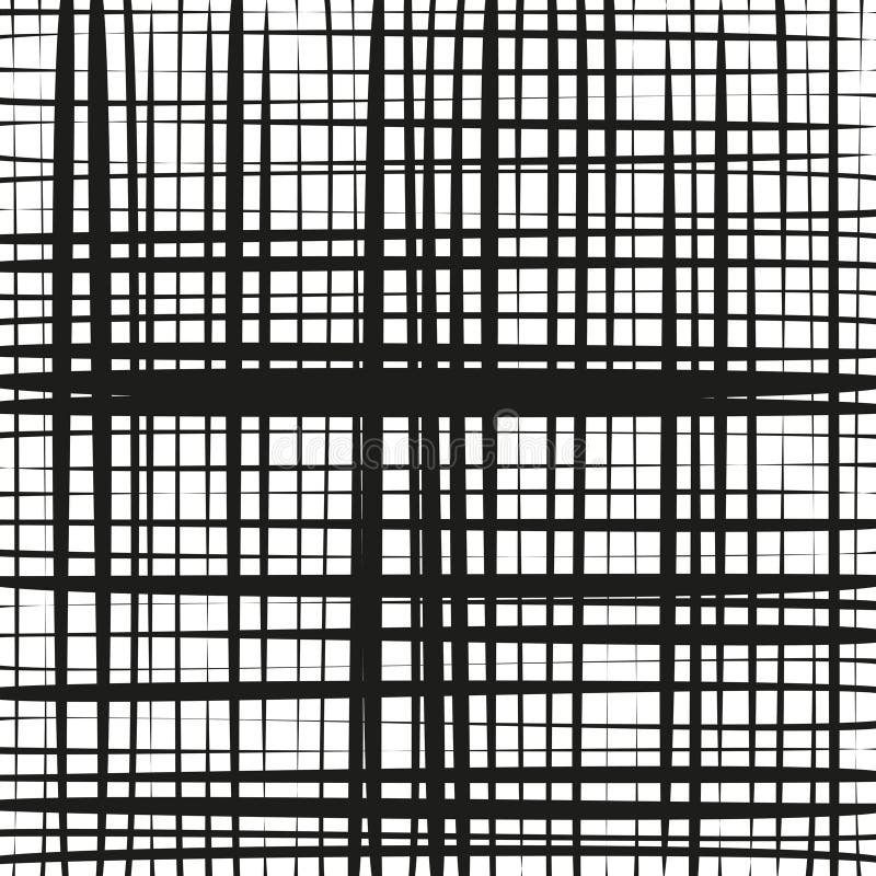 Distorted Grid Pattern. Abstract Black Lines. Geometric Dynamic Texture. Optical Illusion Effect ...