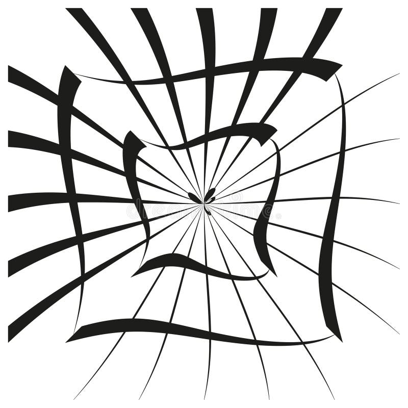 Distorted Grid Pattern. Abstract Wave Effect. Geometric Line Art ...