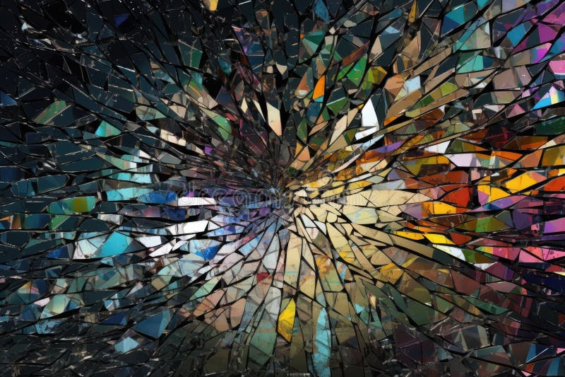Distorted Grid with a Shattered Glass Effect Stock Illustration ...