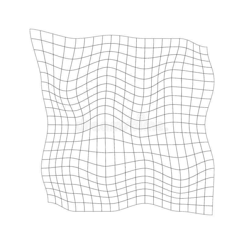 Distorted Grid Texture. Warped Retrofuturistic Mesh. Net with ...