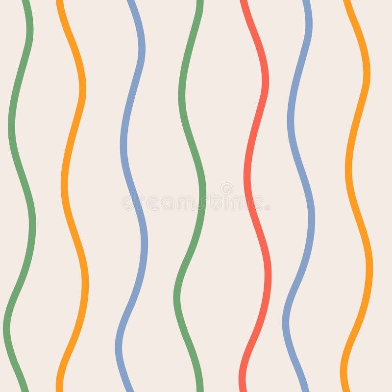 Distorted Groovy Multicolor Vertical Lines Seamless Pattern. Retro ...