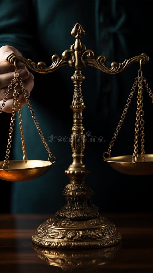Distorted Justice Hand Tilts Scales, Symbolizing Illegal Interference ...