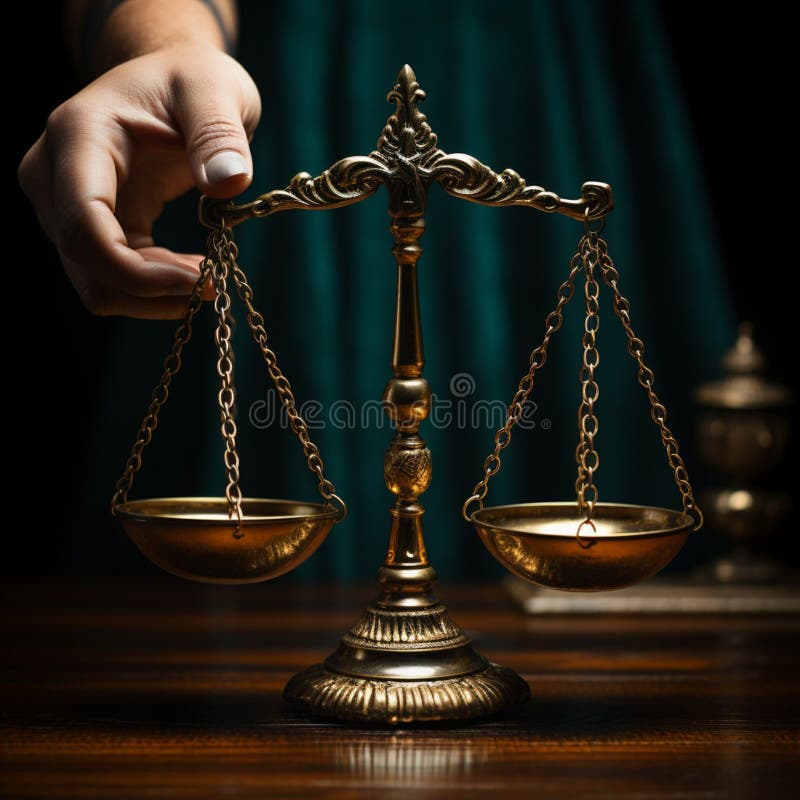 Distorted Justice Hand Tilts Scales, Symbolizing Illegal Interference ...