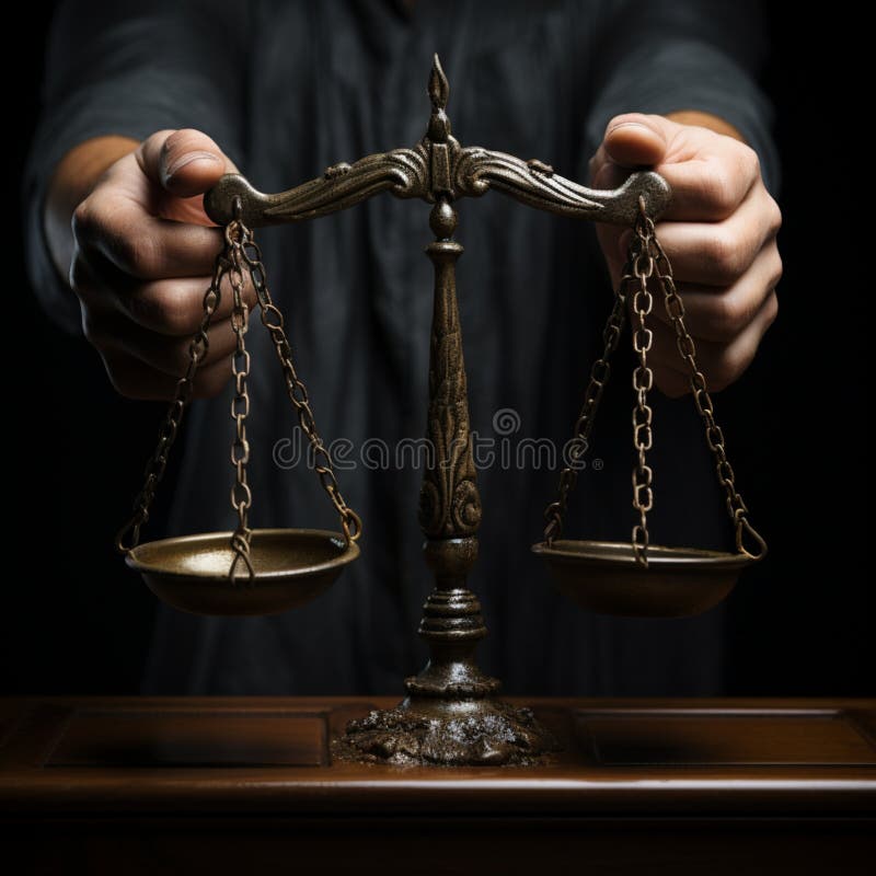 Distorted Justice Hand Tilts Scales, Symbolizing Illegal Interference ...