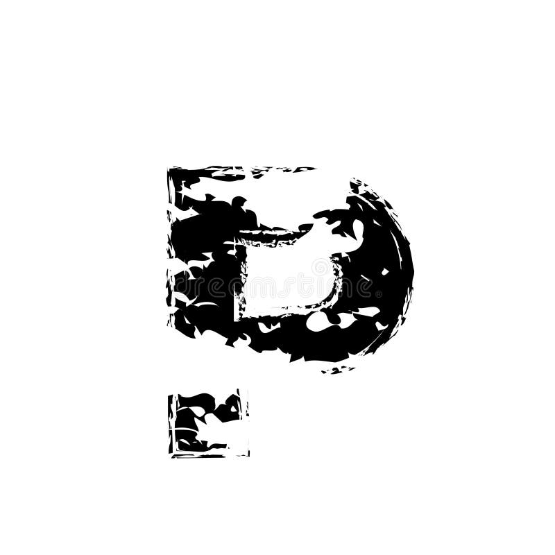 Distorted Letter P Vector. Grunge P Letter of the Alphabet. Trendy ...