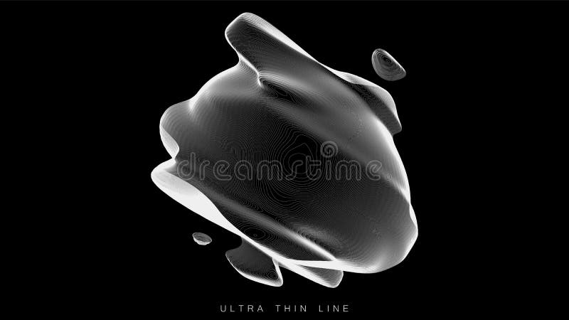 Distorted Line Spheres. Vector Thin Line Glitch Geometry Stock Vector ...