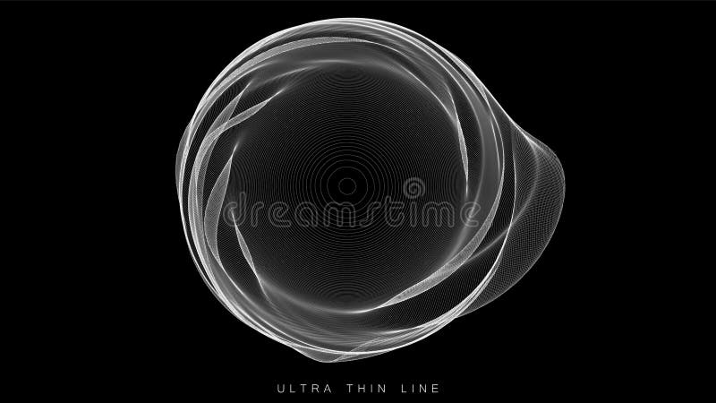 Distorted Line Spheres. Vector Thin Line Glitch Geometry Stock Vector ...