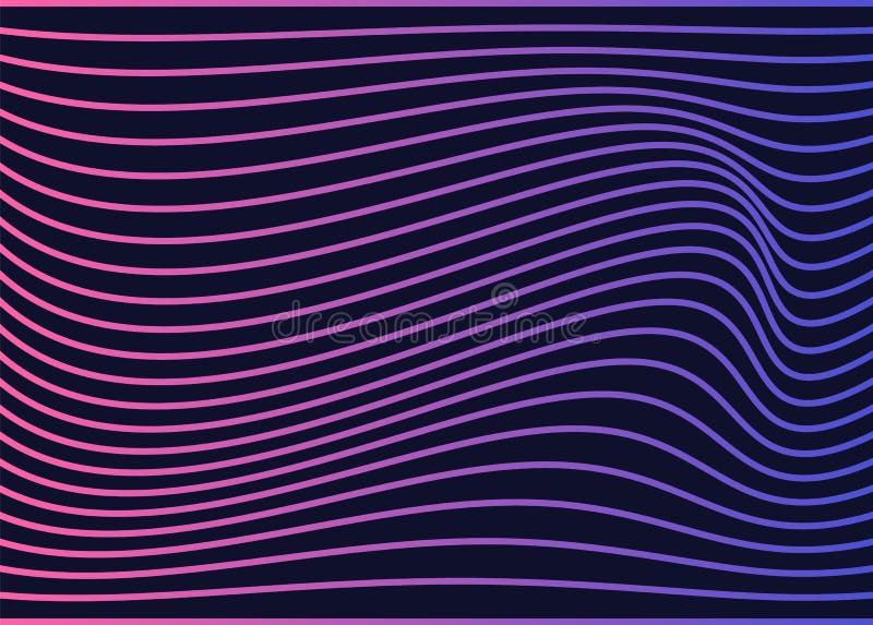 Distorted Lines Abstract Pattern. 3D Wave Motion Effect. Optical Visual ...