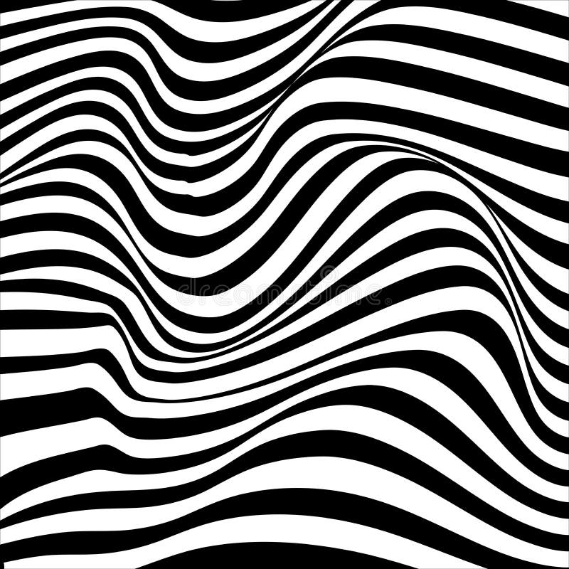 Distorted Lines are an Illusion of Movement. Black and White Pattern ...