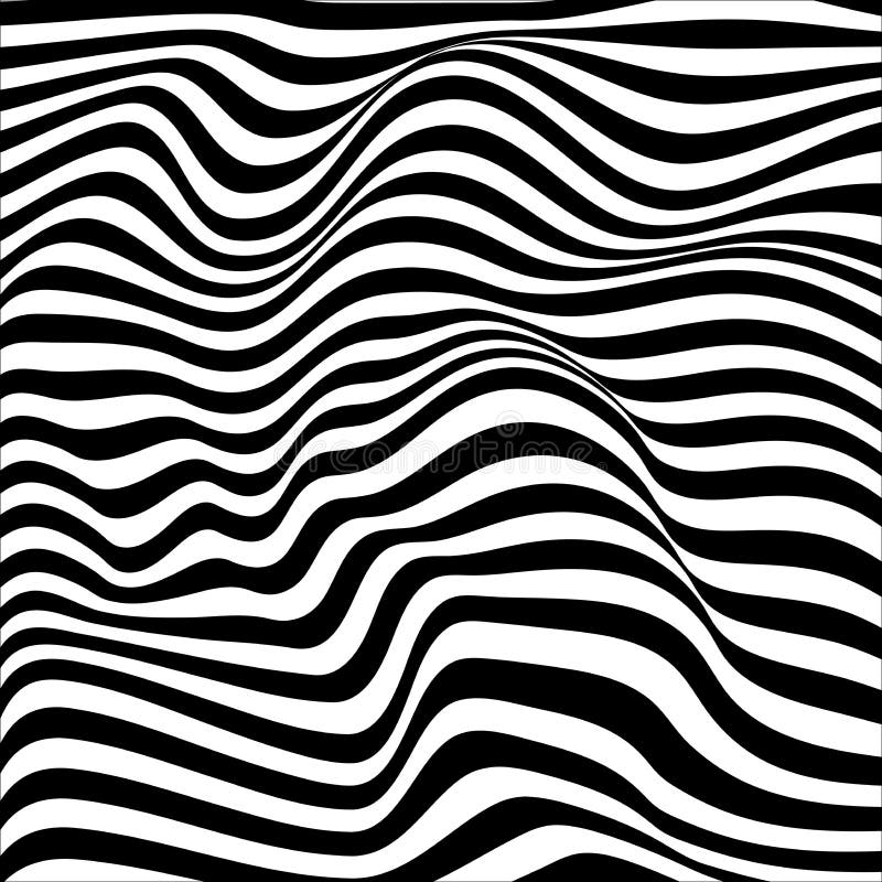 Distorted Lines are an Illusion of Movement. Black and White Pattern ...