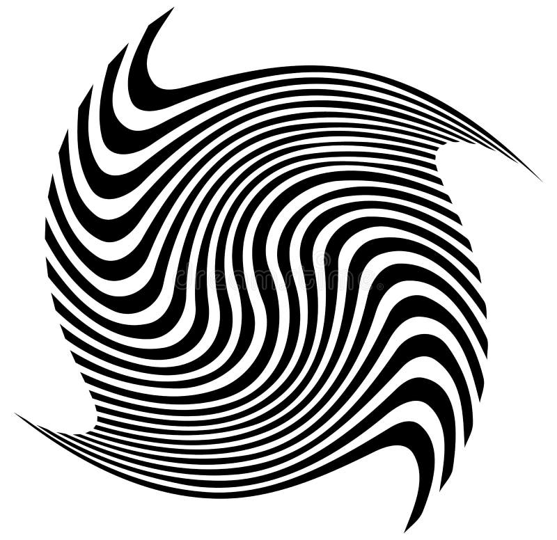 Distorted Lines. Ripple, Twirl Distorted Abstract Lines Stock Vector ...