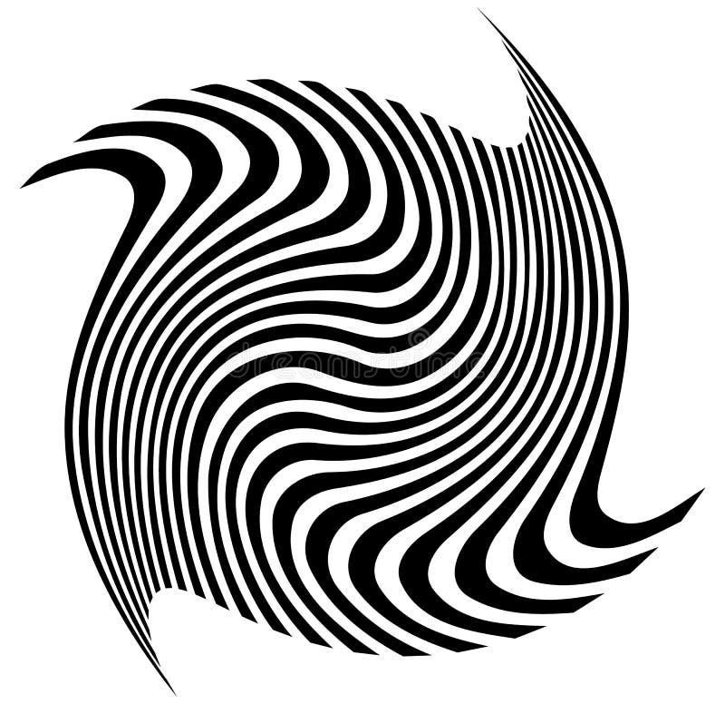 Distorted Lines. Ripple, Twirl Distorted Abstract Lines Stock Vector ...