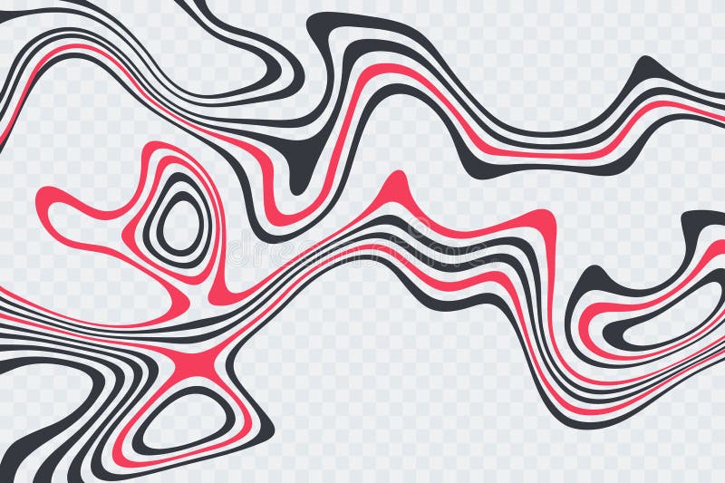 Distorted Lines on a Transparent Background. Abstract Waves Vector ...